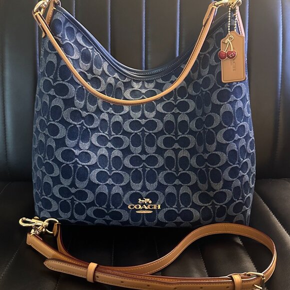 Coach | Bags | Coach Outlet 225 Denim Laurel Large Shoulder Bag In ...